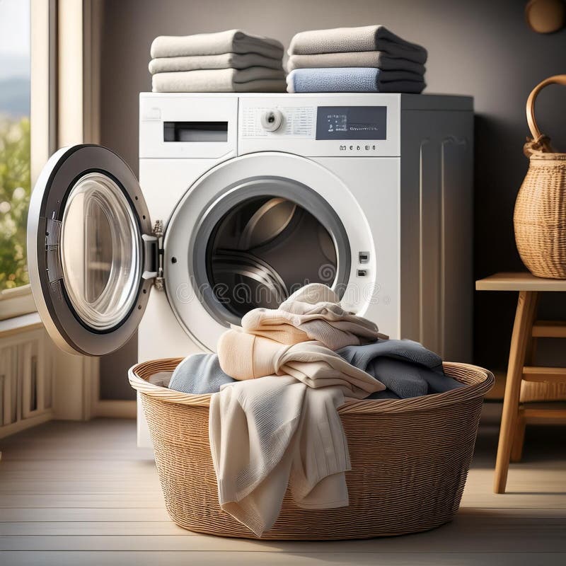 Doing the Laundry, AI Generated Stock Illustration - Illustration of ...