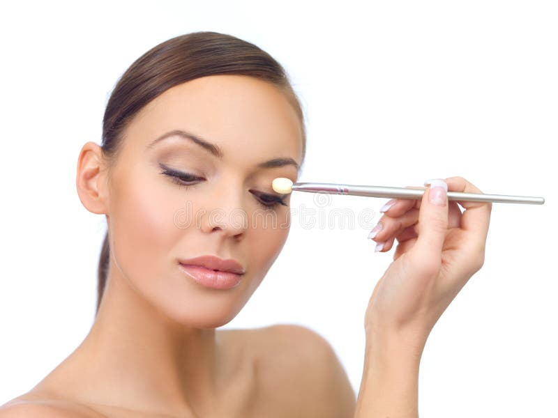 Doing Makeup stock photo. Image of attractive, lips, lovely - 7821034