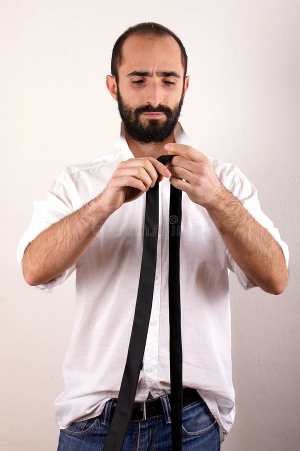 Doing necktie stock photo. Image of fashionable, portrait - 50216370