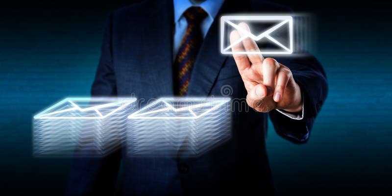 Doing Overtime Stacking Many Emails in Cyberspace Stock Photo - Image ...