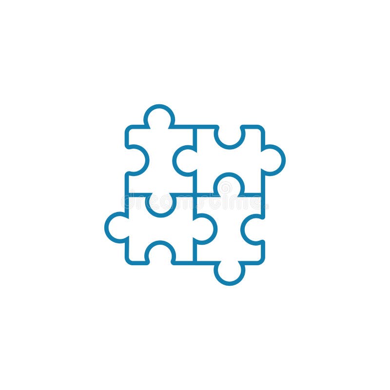 Doing Puzzles Linear Icon Concept. Doing Puzzles Line Vector Sign ...