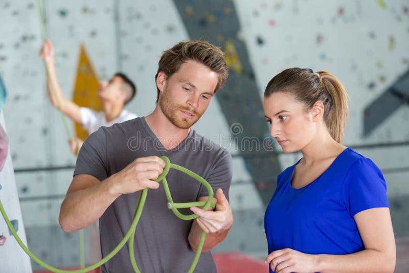 Doing Secure Knot for Climbing Stock Photo - Image of cable, loop ...
