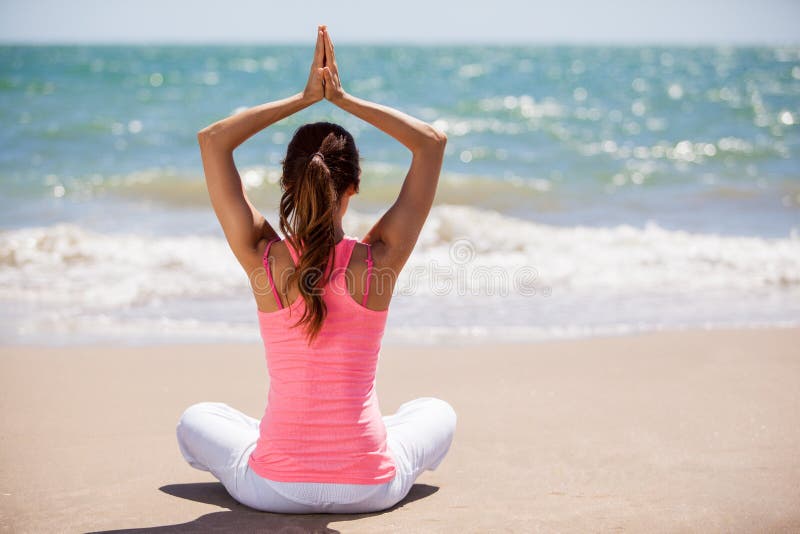 Doing Some Yoga on a Sunny Day Stock Photo - Image of ocean, travel ...