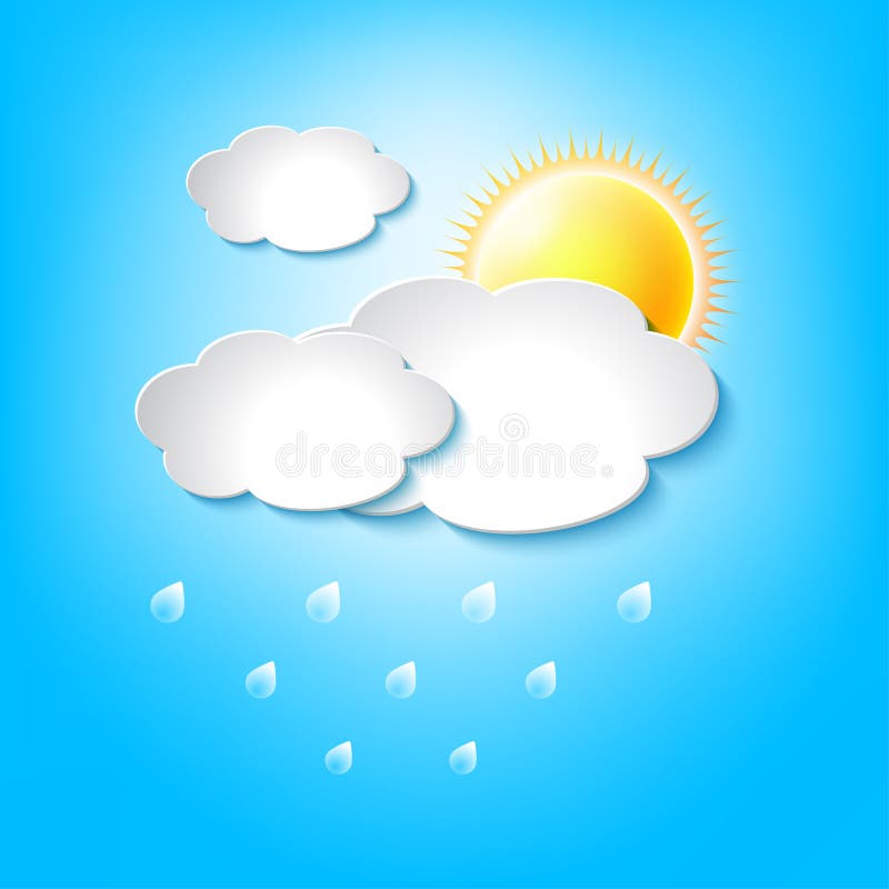 Isolated Sun Icon in the Blue Sky. Vector Abstract Background Stock ...