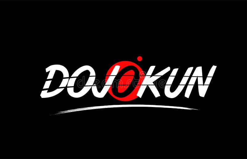 Dojo Kun Word Text Logo Icon with Red Circle Design Stock Illustration ...