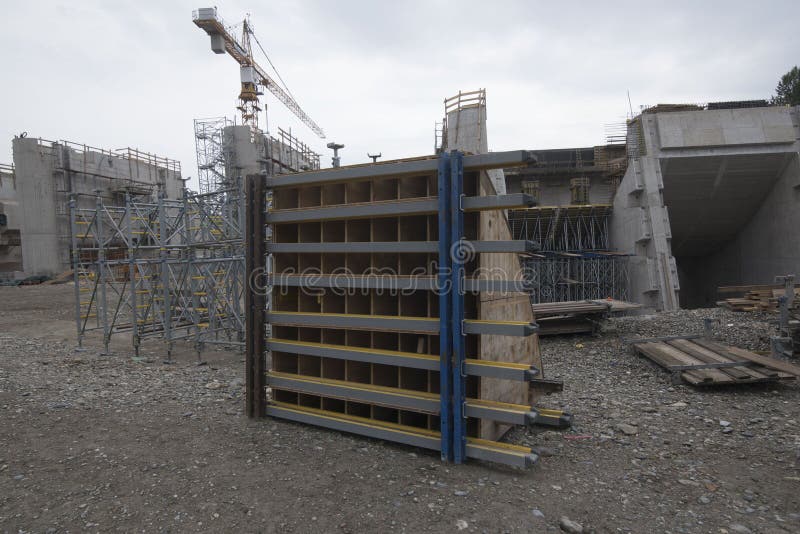 Doka Formwork on the Construction Side Stock Photo - Image of materials ...