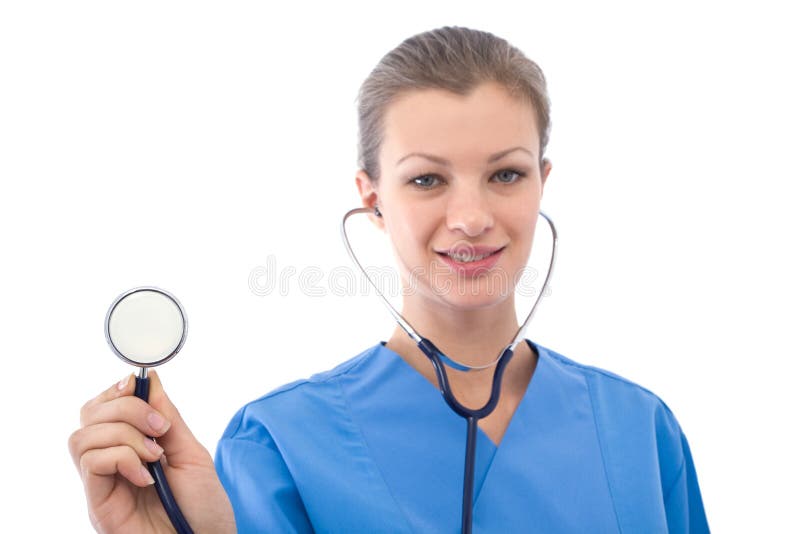 Doktor mit Stethoskop stockfoto. Bild von kardiologie - 7688126
