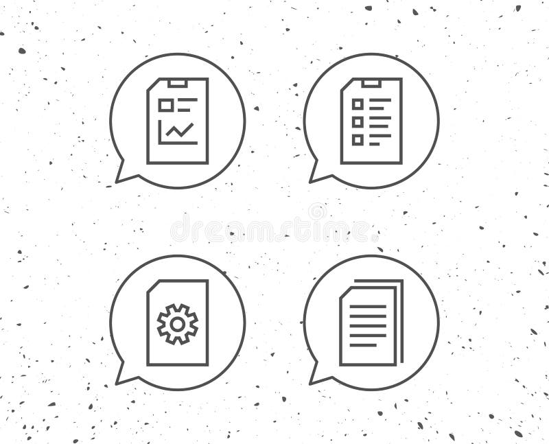 Dokument-, Rapport- Och Kontrollistalinje Symboler Vektor ...