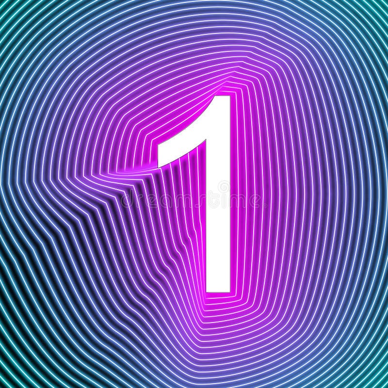 Number One Illustration Neon Light First Concept Stock Illustration ...
