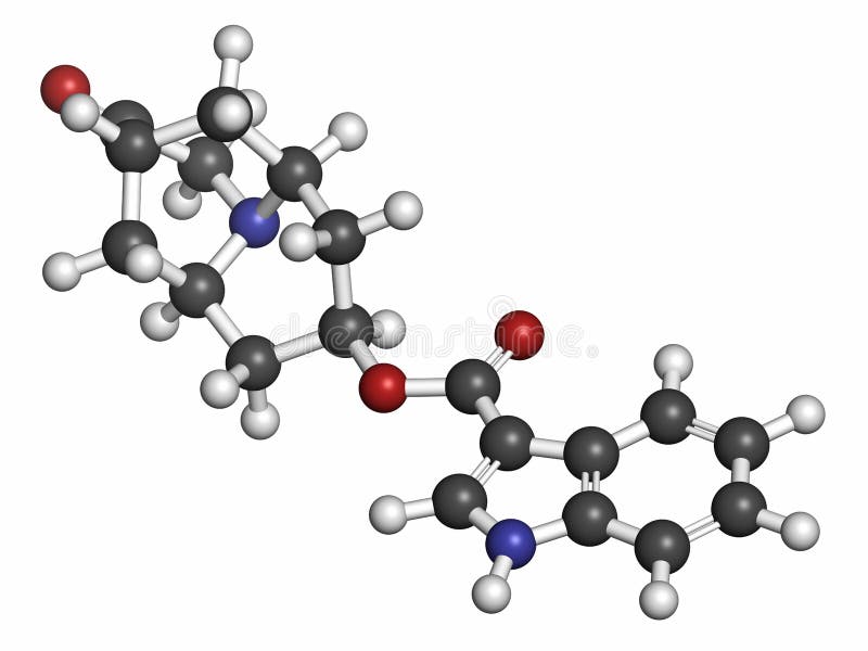 Dolasetron Nausea and Vomiting Drug Molecule. Atoms are Represented As ...