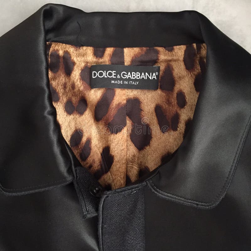 Dolce and Gabbana Tag Inside Satin Jacket Editorial Photography - Image ...