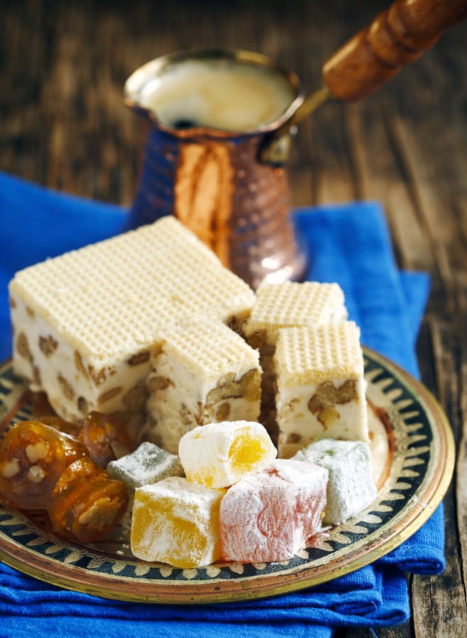 Dolci turchi Lokum misto immagine stock. Immagine di piacere - 63032645
