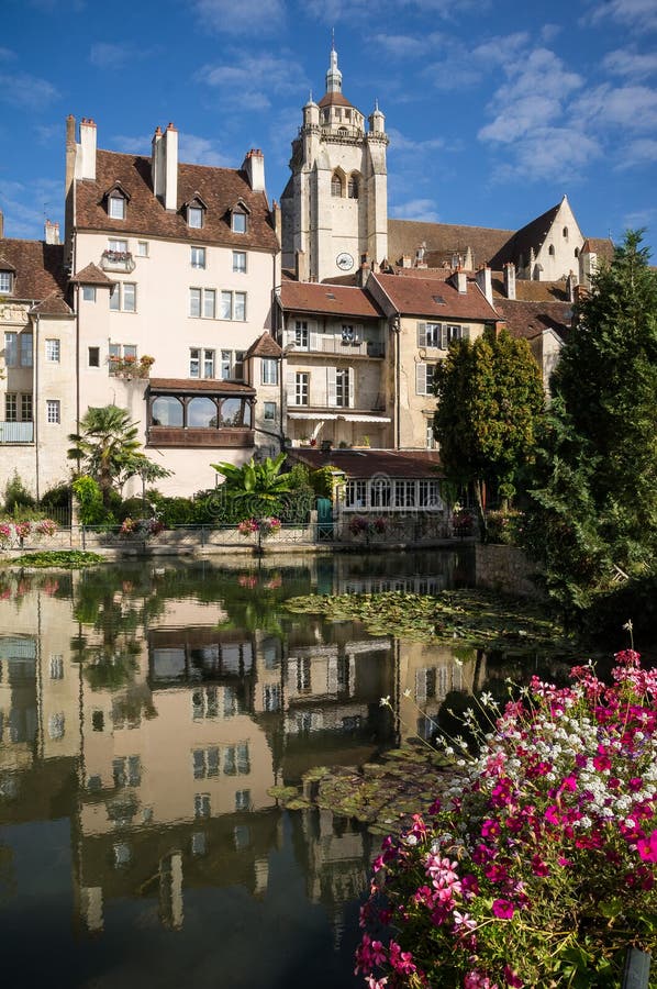 Dole in Franche-Comté, France Stock Image - Image of blue, notredame ...