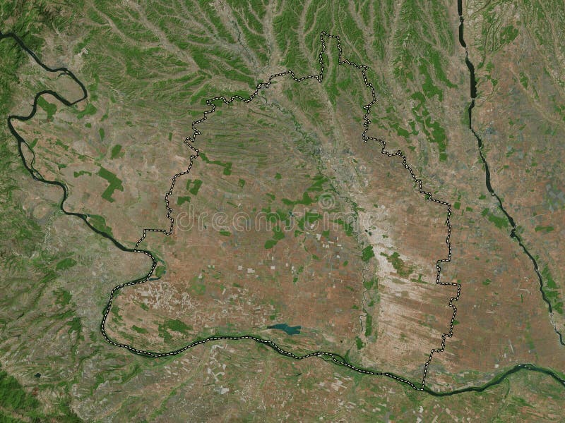 Dolj, Romania. High-res Satellite. No Legend Stock Illustration ...