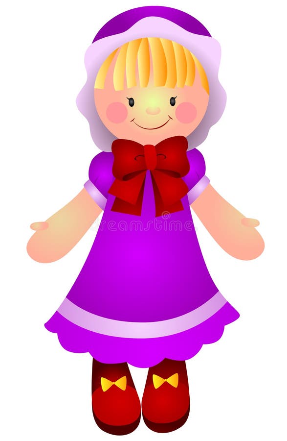 Cartoon Doll stock vector. Illustration of childhood - 90699417