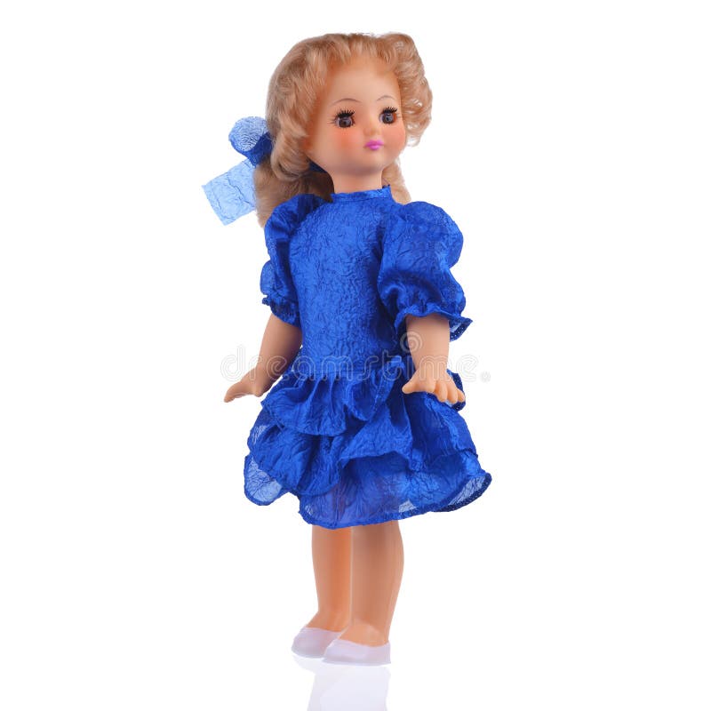 Doll in blue dress stock image. Image of blue, doll, classic - 51032445