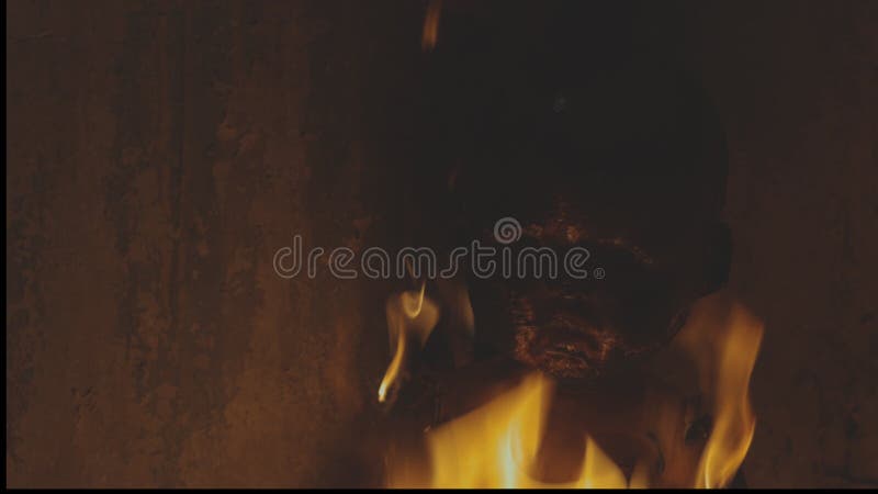 The Doll Burns with a Bright Flame. an Eerie Spectacle of Burning Stock ...