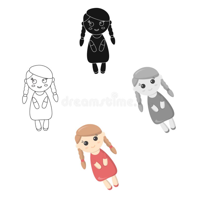 Doll Cartoon Icon. Illustration for Web and Mobile Design. Stock Vector ...
