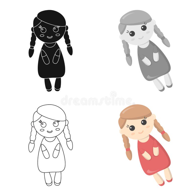 Doll Cartoon Icon. Illustration for Web and Mobile Design. Stock Vector ...