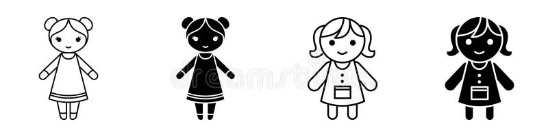 Doll icon vector stock vector. Illustration of icon - 347973431
