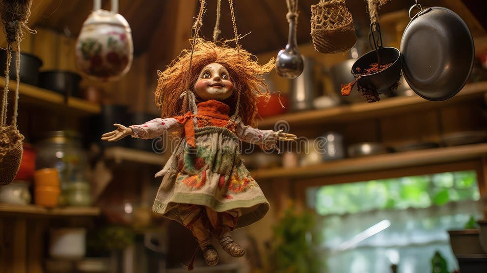 Doll kitchen witch stock illustration. Illustration of enchantment ...