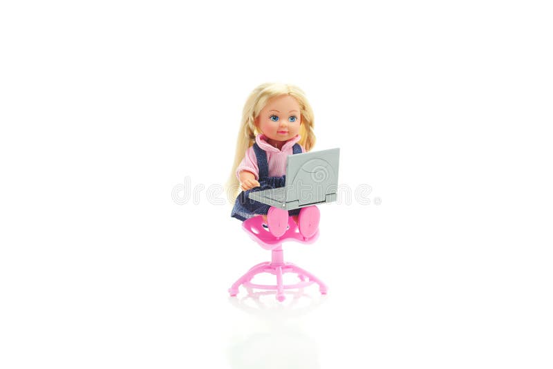 Doll with laptop stock image. Image of computer, monitor - 22448933