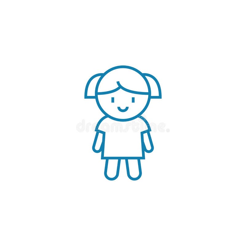Doll Linear Icon Concept. Doll Line Vector Sign, Symbol, Illustration ...