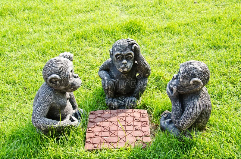 Doll monkey playing chess. stock image. Image of game - 23198093