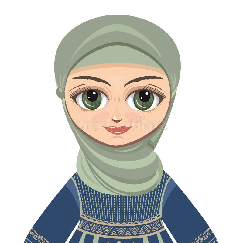 Girl in Muslim Clothes. the Veil and Abaya Stock Vector - Illustration ...