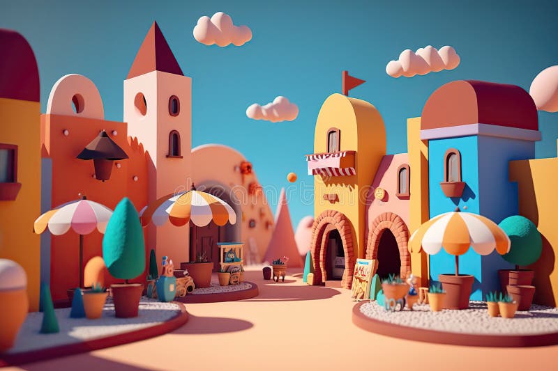 Doll Resting Place in a Toy Town Ai Generated Stock Illustration ...