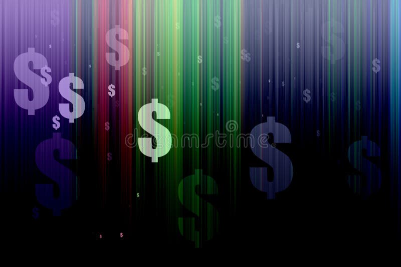 Dollar on Abstract Lines Effect on Dark Background Stock Illustration ...
