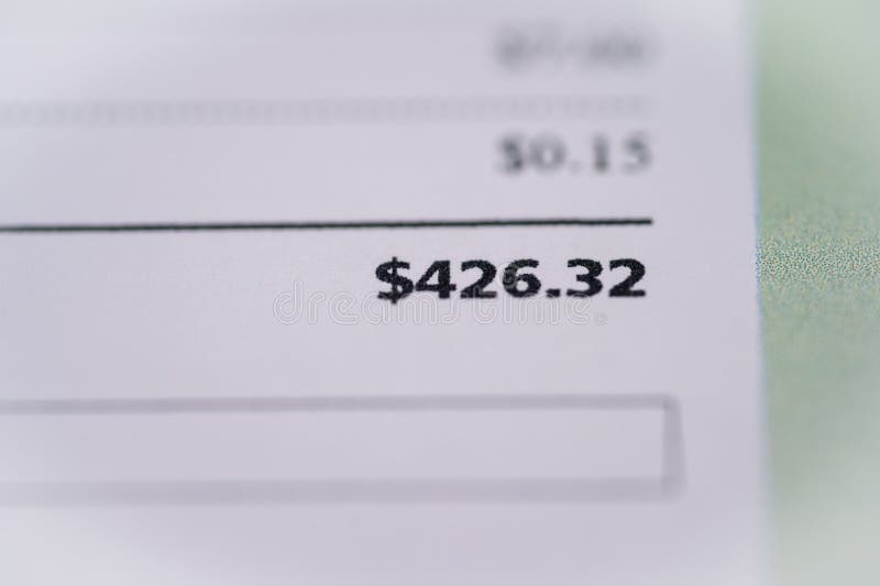 Dollar Amount Showing the Total on a Bill Stock Photo - Image of total ...