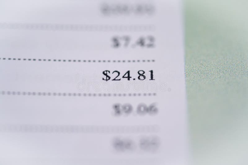Dollar Amounts Showing Expense Breakdown on a Bill Stock Image - Image ...
