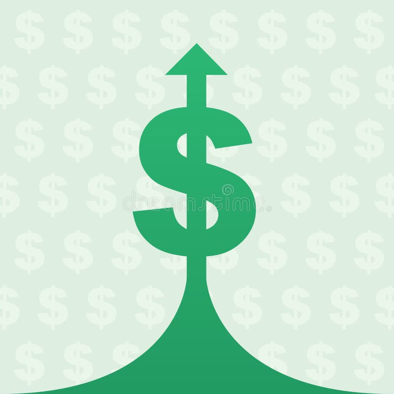 Dollar Arrow Up Stretch stock vector. Illustration of cartoon - 41421790