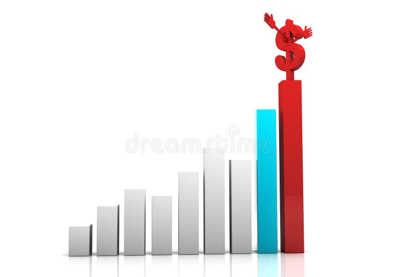 Dollar Avec Le Graphique D'augmentation Illustration Stock ...
