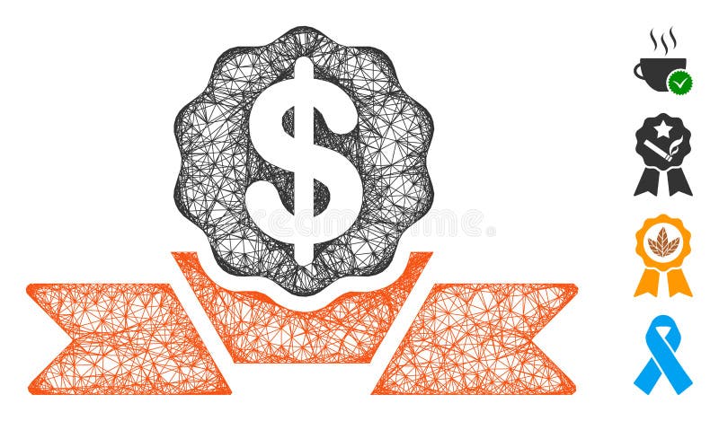 Dollar Award Ribbon Web Vector Mesh Illustration Stock Illustration ...