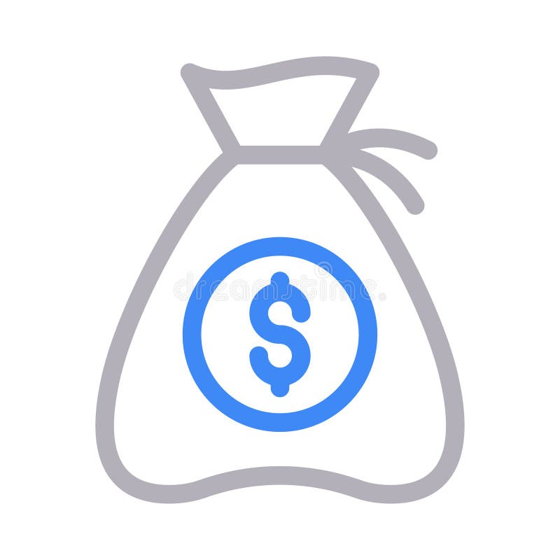 Dollar Bag Vector Color Line Icon Stock Illustration - Illustration of ...