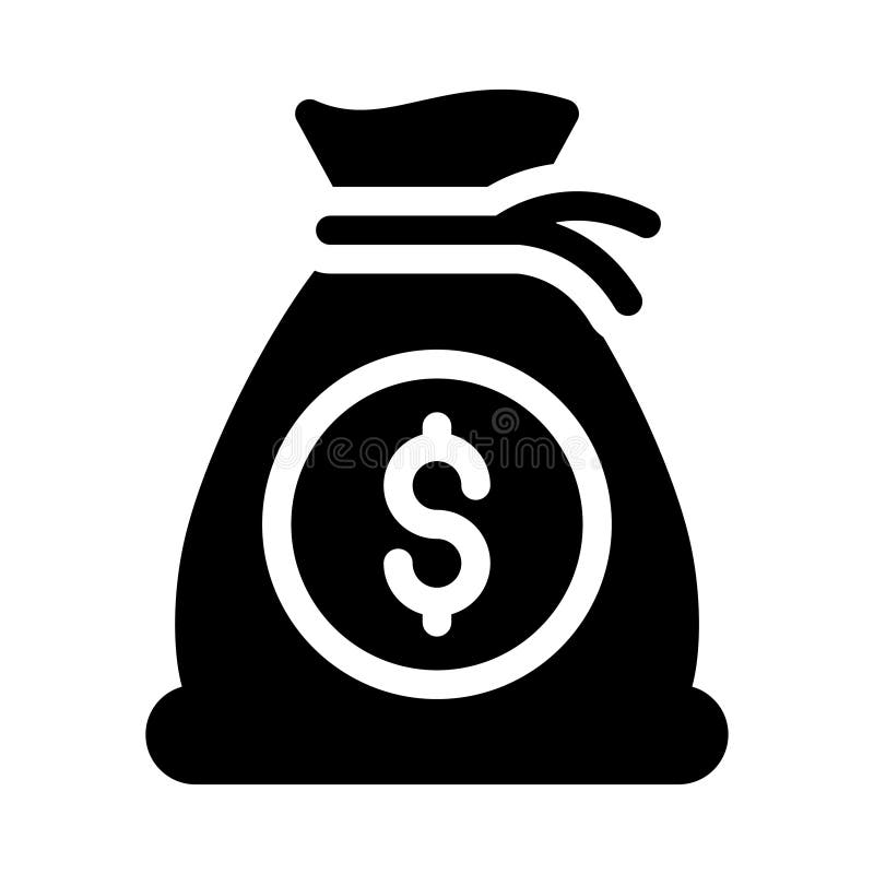 Dollar Bag Vector Glyph Flat Icon Stock Illustration - Illustration of ...