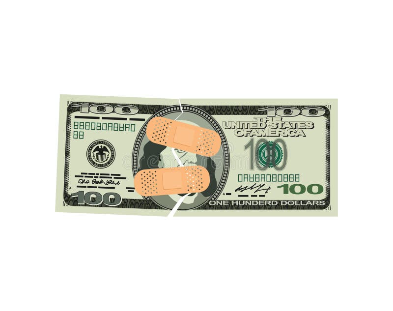 Dollar with Band-aid. Caring and Helping Money Stock Vector ...