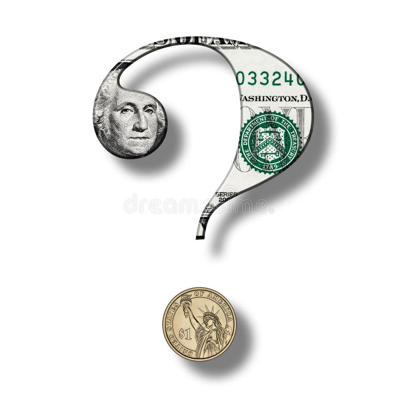 Dollar Banknote on Question Mark Stock Illustration - Illustration of ...