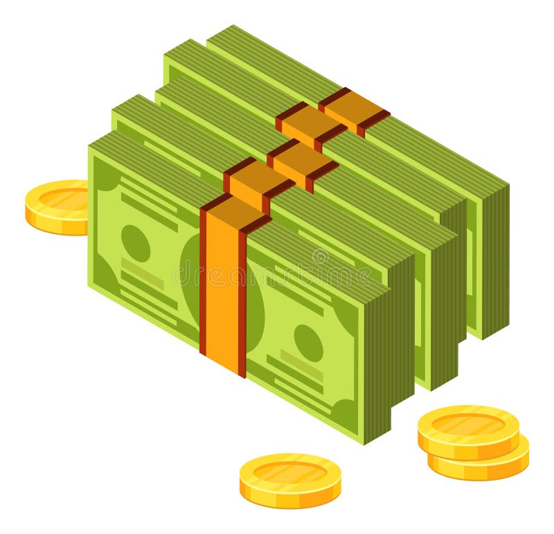 Cartoon Money Cash Pile, Dollar Bill Stack. Pile of Green Bills, Stacks ...