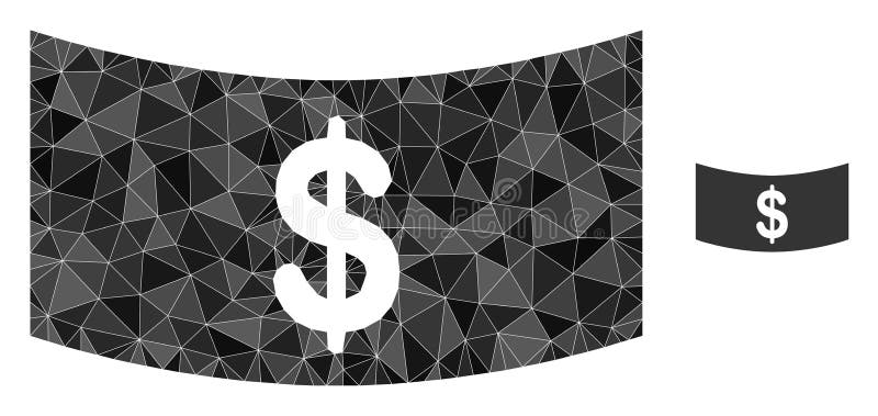 Dollar Banknote Triangle Lowpoly Flat Icon Stock Vector - Illustration ...