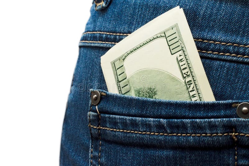 Dollar Banknotes in a Blue Jeans Stock Photo - Image of money, blue ...