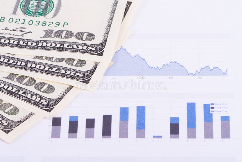 Dollar Banknotes on Chart Graphs Stock Photo - Image of prosperity ...