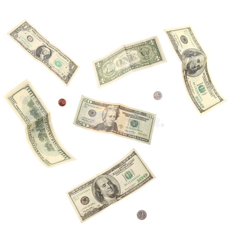 Dollar banknotes and coins stock photo. Image of cent - 8641850