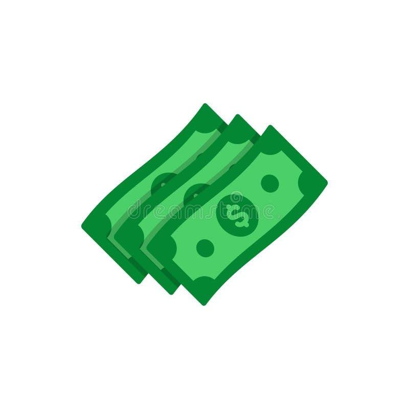 Dollar Banknotes Flat Icon. Money Cash Symbol. Stock Vector ...