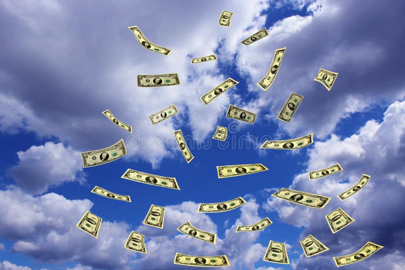 Dollar Banknotes Flying Away in the Sky Stock Photo - Image of economic ...