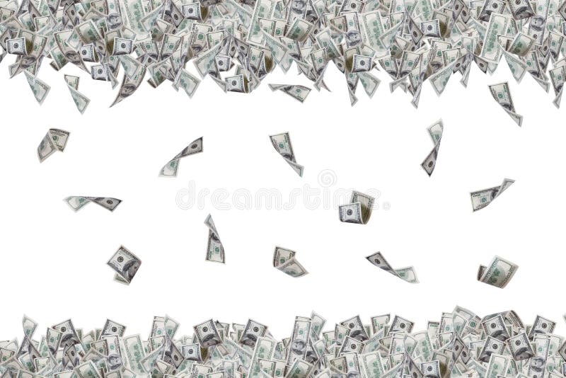 Dollar Banknotes Flying and Falling Down Stock Image - Image of bill ...