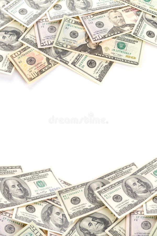 Dollar Banknotes Isolated Over White Stock Photo - Image of exchange ...