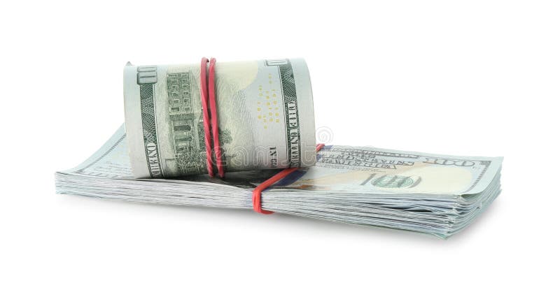 Dollar Banknotes Isolated on White. American Currency Stock Photo ...